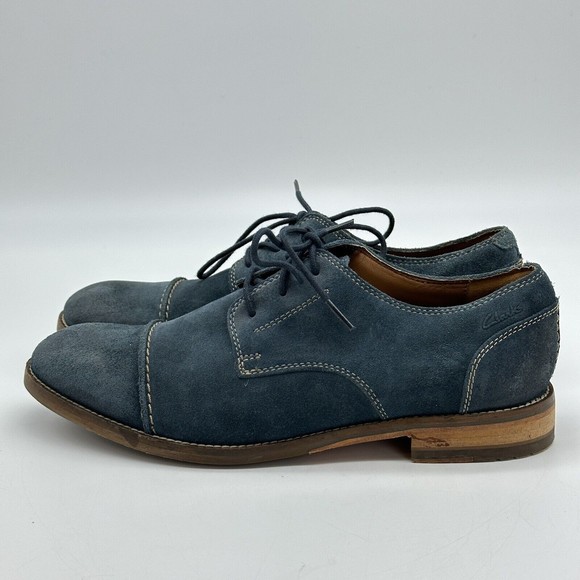 Clarks | Shoes | Clarks 825 Plus Collection Mens Blue Suede Cap Toe ...